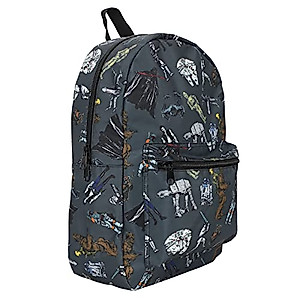 Bioworld Star Wars Multi Character AOP Adult 17" Laptop Backpack