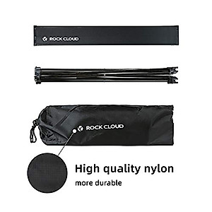 ROCK CLOUD Portable Camping Table Ultralight Aluminum Camp Table with Storage Bag Folding Beach Table for Camping Hiking Backpacking Outdoor Picnic, Size M