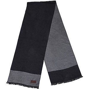 Marino’s Winter Cashmere Feel Men Scarf,100% Cotton Fashion Scarves, In Elegant Gift Box - Raven Ash - One Size