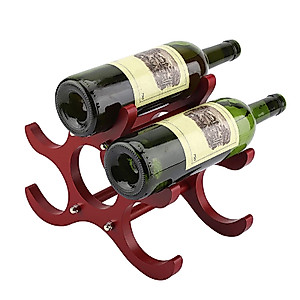 Natudeco Countertop Wine Rack Freestanding Wine Stand European Style Wine Display Stand Save Space Multi-Bottle Red Wine Ornament with 6 Bottles for Home Bar Restaurant