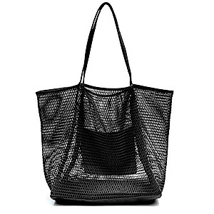 Mesh Beach Tote Womens Shoulder Handbag