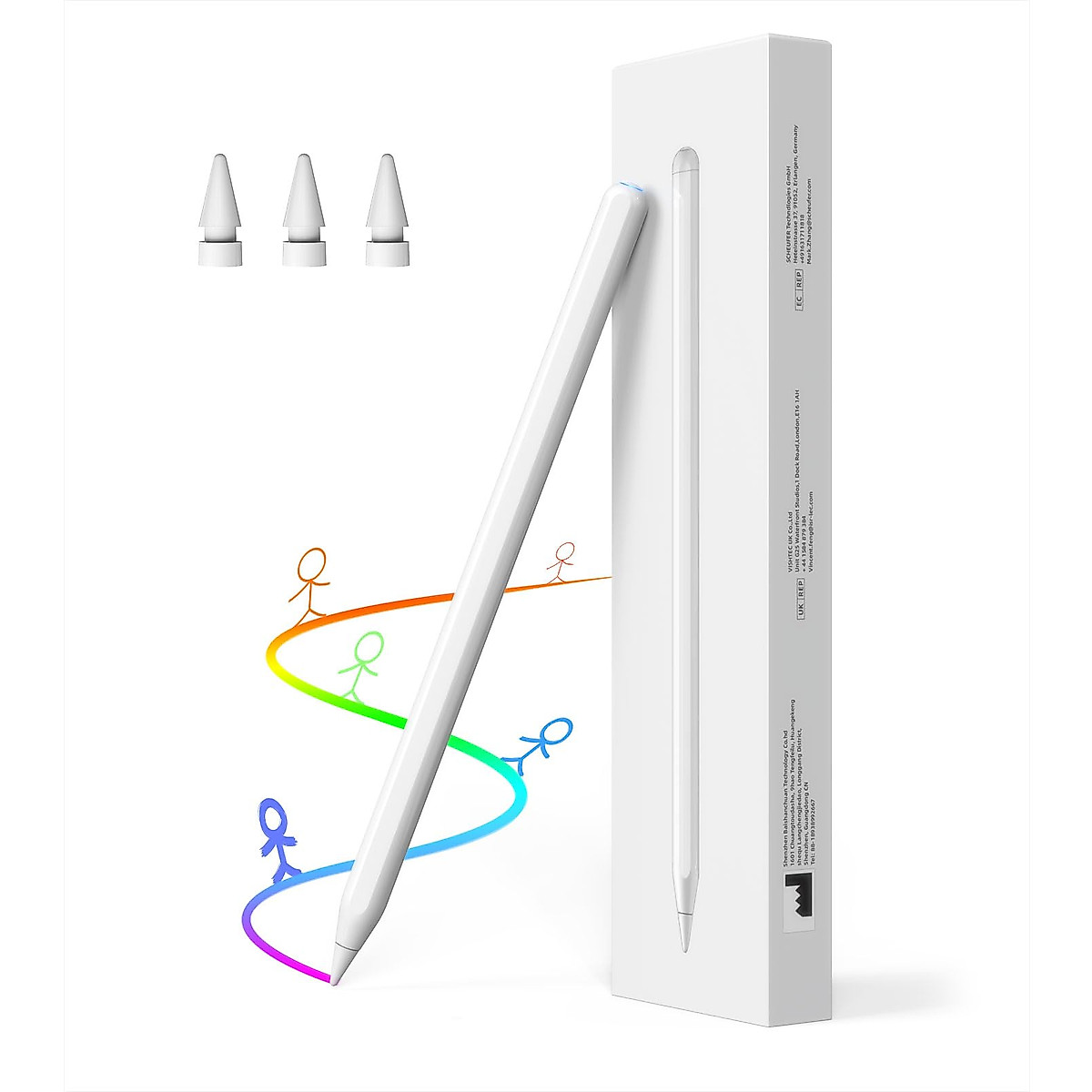 MoKo iPad Pencil 2nd Generation with Magnetic Wireless Charging,Apple Pencil 2nd Generation,Stylus Pen for iPad Pro 12.9 in 6/5/4th,iPad Pro 11 in 4/3,iPad Air 5/4,iPad Mini 6th,Tilt & Palm Rejection