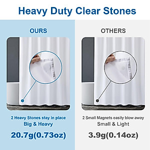 Amazer White Shower Curtain Liner Washable, 72 x 72 Inches, Fabric Shower Liner with 2 Bottom Stones, Waterproof 2-in-1 Shower Curtain and Liner, 12 Grommet Holes, Hotel Quality, White