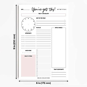 Bliss Collections Weekly Planner, You've Got This, Undated Tear-Off Sheets Notepad Includes Calendar, Organizer, Scheduler for Goals, Tasks, Ideas, Notes and to Do Lists, 6"x9" (50 Sheets)