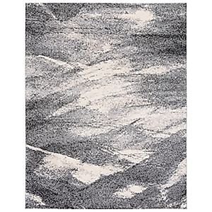 SAFAVIEH Retro Collection Area Rug - 9' x 12', Grey & Ivory, Modern Abstract Design, Non-Shedding & Easy Care, Ideal for High Traffic Areas in Living Room, Bedroom (RET2891-8012)