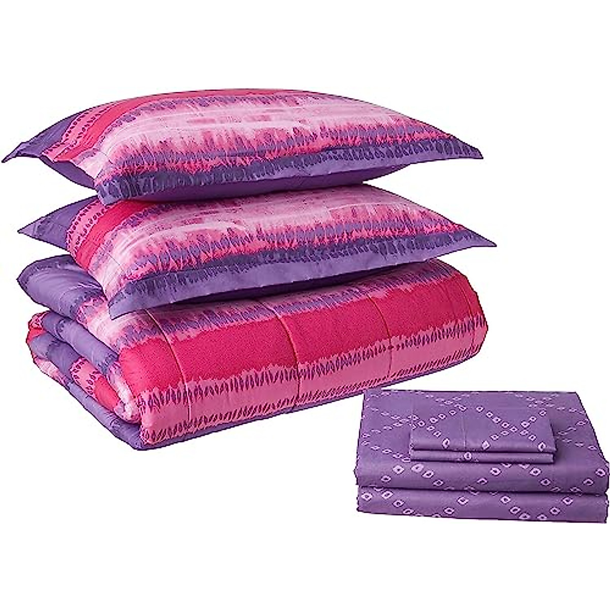 My Room Tie Dye Ultra Soft Microfiber Comforter Sheet Set, Multi-Colored, Full