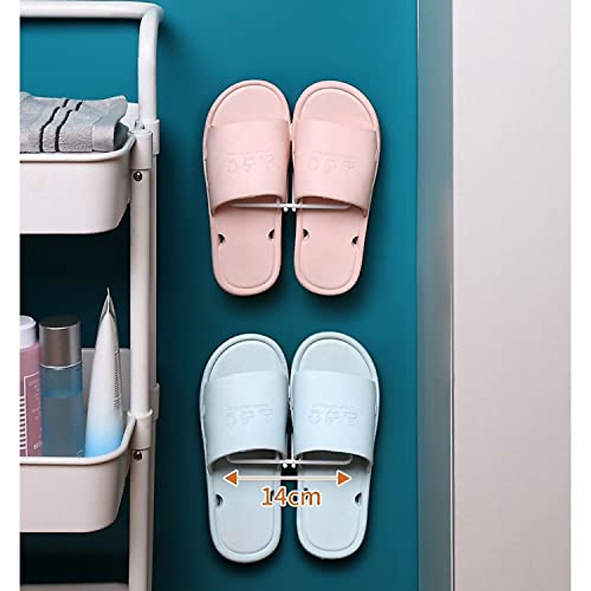 Hanging Shoes Rack, Strong Self Adhesive Shoes Holder Storage Organizer, Door Shoe Hangers Shoe Shelf Holder, Shoe Rack Hanging Over the Wall for Hanging on the Door, Bathroom, Kitchen(5 Pack)