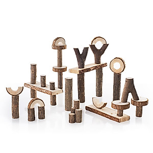 Guidecraft Branch Blocks - 36 Piece Kid's Natural Wooden Unit Building Set, Tree Block Stacking Sorting Toy for Toddlers