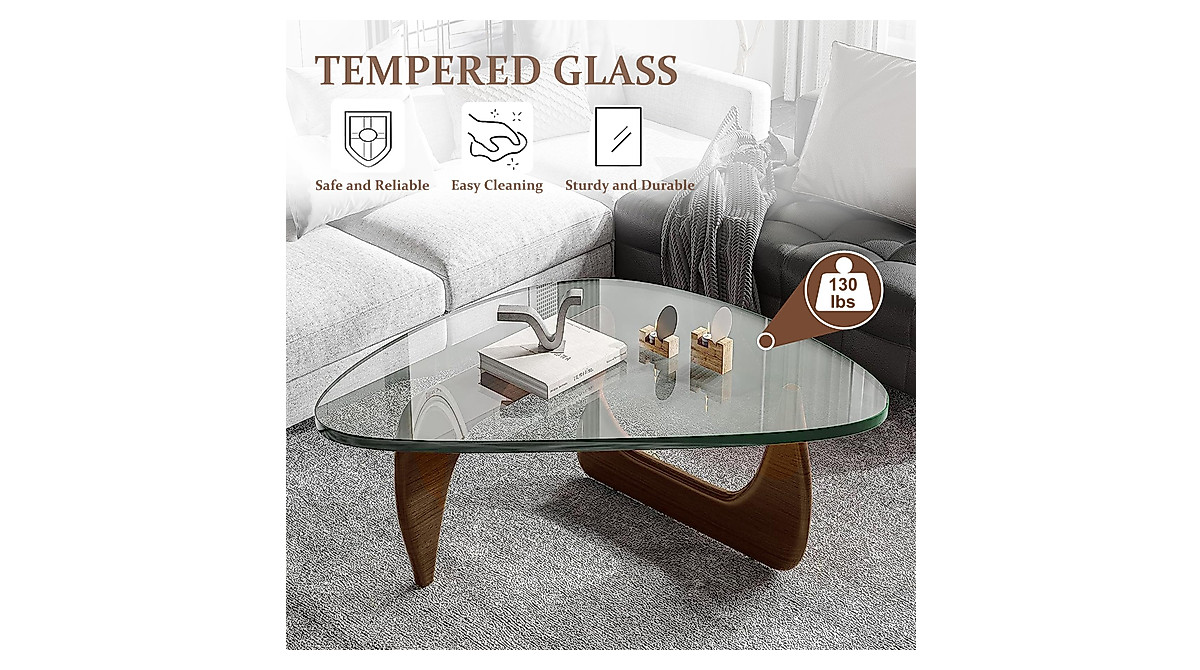 Elegant Triangle Glass Top Coffee Table for Modern Living