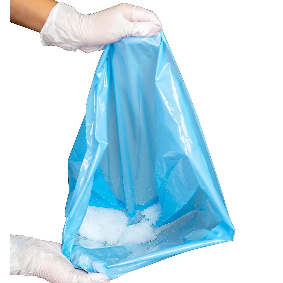 Cleanwaste Sani-Bag+ Commode Liners with Poo Powder, 10 Count, 32 Ounce Capacity, Odor Control, Leak Free, Medical Grade & Clinically Tested