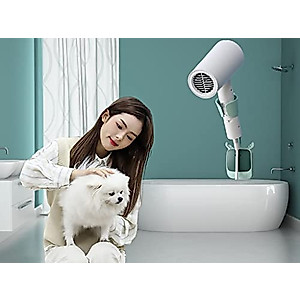 FSSSCPD Hands Free Hair Dryer Holder,Wall Mounted Adjustable Blow Dryer Stand Holder,Self Adhesives No Drilling Hairdryer Stand No Hand,Bathroom Shower Hair Tool Organizer Essential