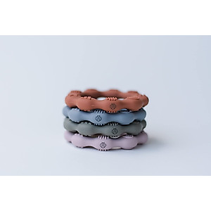 Boppabug | Baby Teething Ring | Minimalist Sensory Teether Toy | Safe Silicone Teething Bracelet (Dusty Lilac)