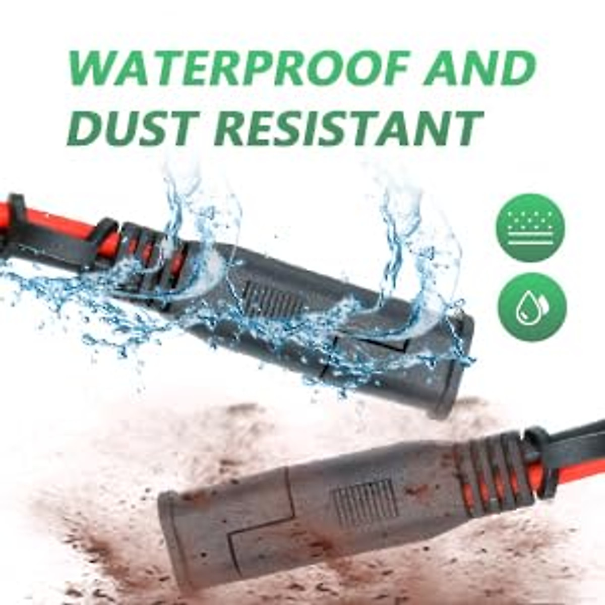 JXMXRPV SAE to SAE Extension Cable 12AWG 6FT, SAE Extension Cable Quick Disconnect Connector with SAE Polarity Reverse Adapter Trolling Motor RV Battery Motorcycle Cars Tractor (12AWG 6FT)