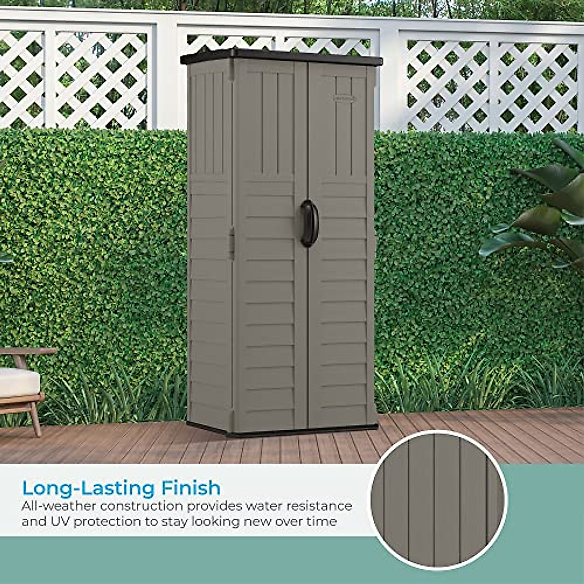 Suncast BMS1250SB Vertical Storage Shed, Stoney