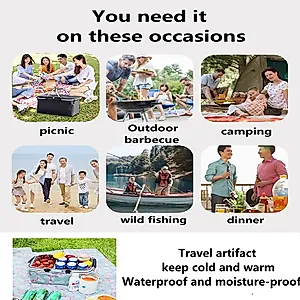 Yuyanbaibei Insulated Lunch Bag for Men and Women,(16.5 X 9 X 9") Lunch Box Water-resistant and Reusable, Insulated Lunch Box Soft Cooler Cooling Tote, for Lunch, Beach, and Picnic(light gray)