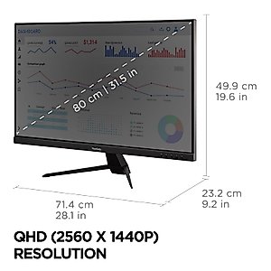 ViewSonic VX3267U-2K 32 Inch 1440p IPS Monitor with 65W USB C, HDR10 Content Support, Ultra-Thin Bezels, Eye Care, HDMI, and DP Input, Black