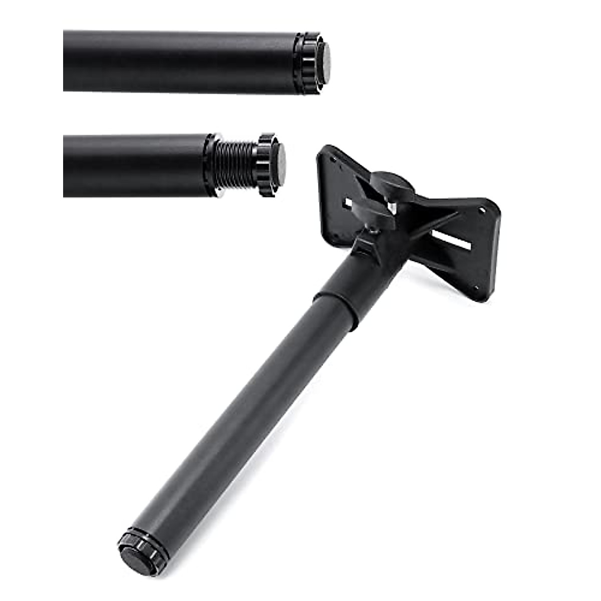 QWORK Undermount Sink Brackets Kit, 2 Pack Steel Undercounter Sink Stand Adjustable Support Sink Leg, Sink Repair Bracket Kit, for Kitchen and Bathroom (17.7-30.3"), Black