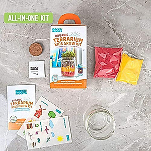 Back to the Roots Organic Kids Terrarium Grow Kit - Easy-to-Use DIY Set for All Ages Small