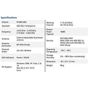 ALFA 802.11ac AC1200 MU-MIMO USB Adapter (AWUS036ACU)