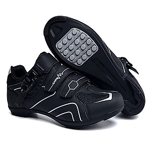 Cycling Shoes Fiber and Road Mountain Shoes Breathable Non-Slip Bike Women's Shoes Comfortable High Heels Silver