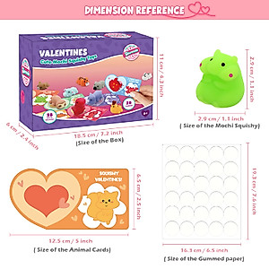 SURCVIO 28 Pack Valentines Day Gifts for Kids, Mochi Squishies Party Favor Set with Valentines Greeting Cards for Kids, Valentine's Day School Prize Party Favor, Classroom Exchange Gift Set