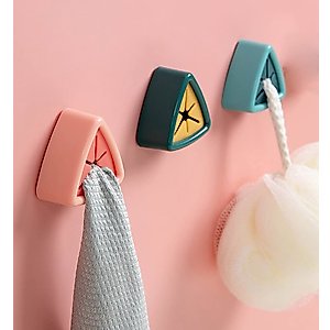 WOIWO 3 PCS Kitchen Creative Towel Rack No-Punched Storage Hook Kitchen Wiper Plug Hanging Rack Hand Towel Washing Towel Storage Rack