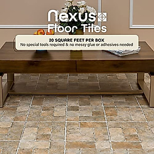 Nexus Self Adhesive 12-Inch Vinyl Floor Tiles, 20 Tiles - 12" x 12", Quartose Granite Pattern - Peel & Stick, DIY Flooring for Kitchen, Dining Room, Bedrooms & Bathrooms by Achim Home Decor