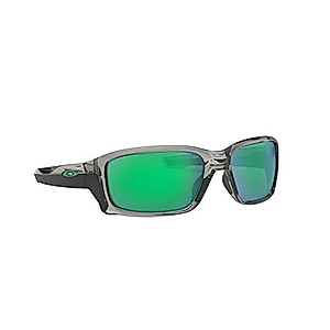 Oakley Men's OO9331 Straightlink Rectangular Sunglasses, Grey Ink/Jade Iridium, 61 mm