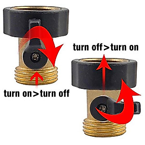 Hourleey Garden Hose Shut Off Valve, 2 Pack Heavy Duty 3/4 Inch Solid Garden Hose Shut Off Valve with 10 Extra Rubber Washers (Black)