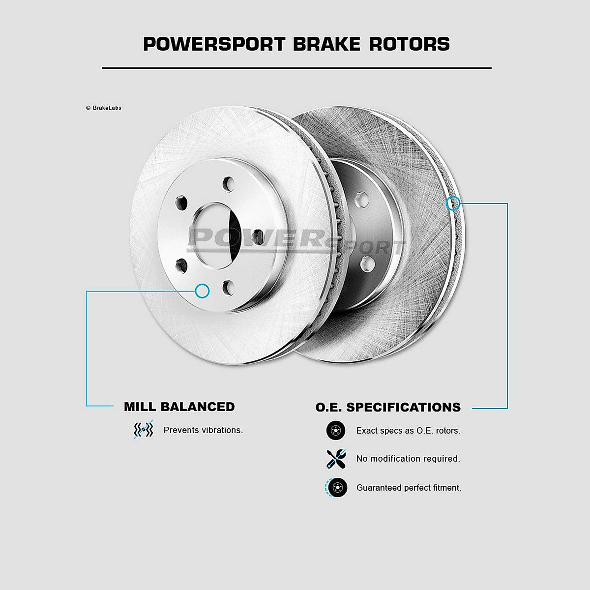 PowerSport Rear Blank Rotors + Ceramic Brake pads BLBR.03006.02