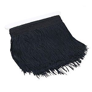 IDONGCAI 10 Yards Sewing Fringe Trim-6 inch Wide Tassel for DIY Craft Clothing and Dress Decoration (Black)