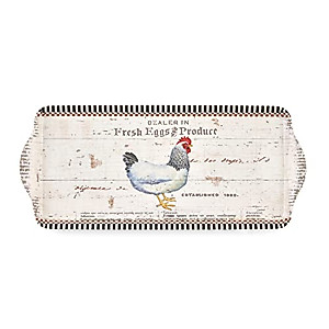 Pimpernel On The Farm Collection Sandwich Tray | Serving Platter | Crudité and Appetizer Tray for Indoor and Outdoor use | Made of Melamine | Measures 15.1" x 6.5" | Dishwasher Safe