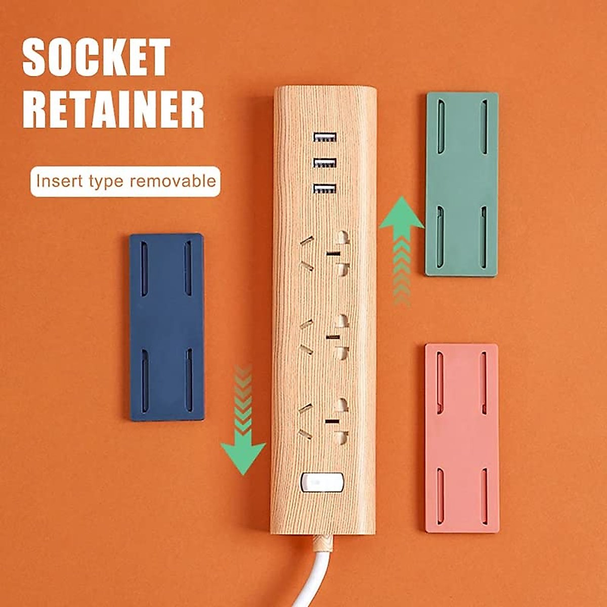 Self-Adhesive Desktop Socket Fixer, 2023 New Adhesive Punch Free Socket Holder, Premium Wall-Mounted Plug Fixer Sticker Desktop mountable Plug-in Socket Fixer Bracket Stand (8 Pcs)