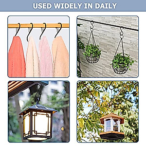 Mzekgxm 20 Pack S Hooks for Hanging, Heavy Duty Safety Buckle Design Black S Shaped Hooks for Hanging Kitchenware, Pots, Pans, Cups, Plants, Clothes, Towels in Kitchen, Bathroom, Closet, Garden