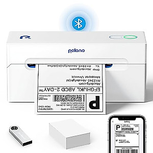 POLONO Bluetooth Thermal Shipping Label Printer, Wireless 4x6 Shipping Label Printer for Small Business, Support Android, iPhone, Windows, and Mac, Widely Used for Ebay, Amazon, Shopify, Etsy, USPS