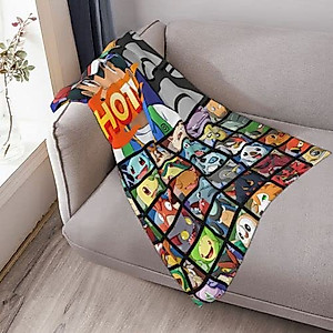 Cartoon Anime Throw Blanket,Christmas Flannel Blanket Soft Warm Fleece Throw Blanket Cute Blankets Throw for Couch Sofa Bed (style2, 50 * 40 inch)