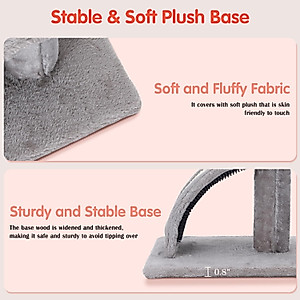 Nobleza Cat Scratching Post for Indoor Cats, Durable Natural Sisal Rope Cat Scratch Post with Cat Self Groomer, Sturdy Cat Scratcher Post for Kittens Small Cats with Funny Hanging Ball, Light Grey