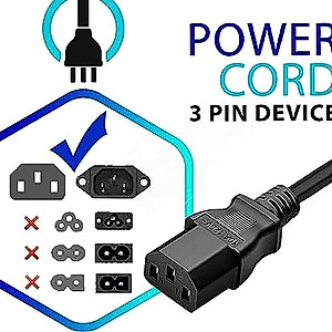 Marg AC Power Cord Outlet Socket Cable Plug Lead for Citizen CL-S521 CL-S521-GRY CL-S521-EC-GRY CL-S521-E-GRY JM30-M01 Direct Thermal Label Printer