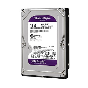 Western Digital 1TB WD Purple Surveillance Internal Hard Drive HDD - SATA 6 Gb/s, 64 MB Cache, 3.5" - WD10PURZ