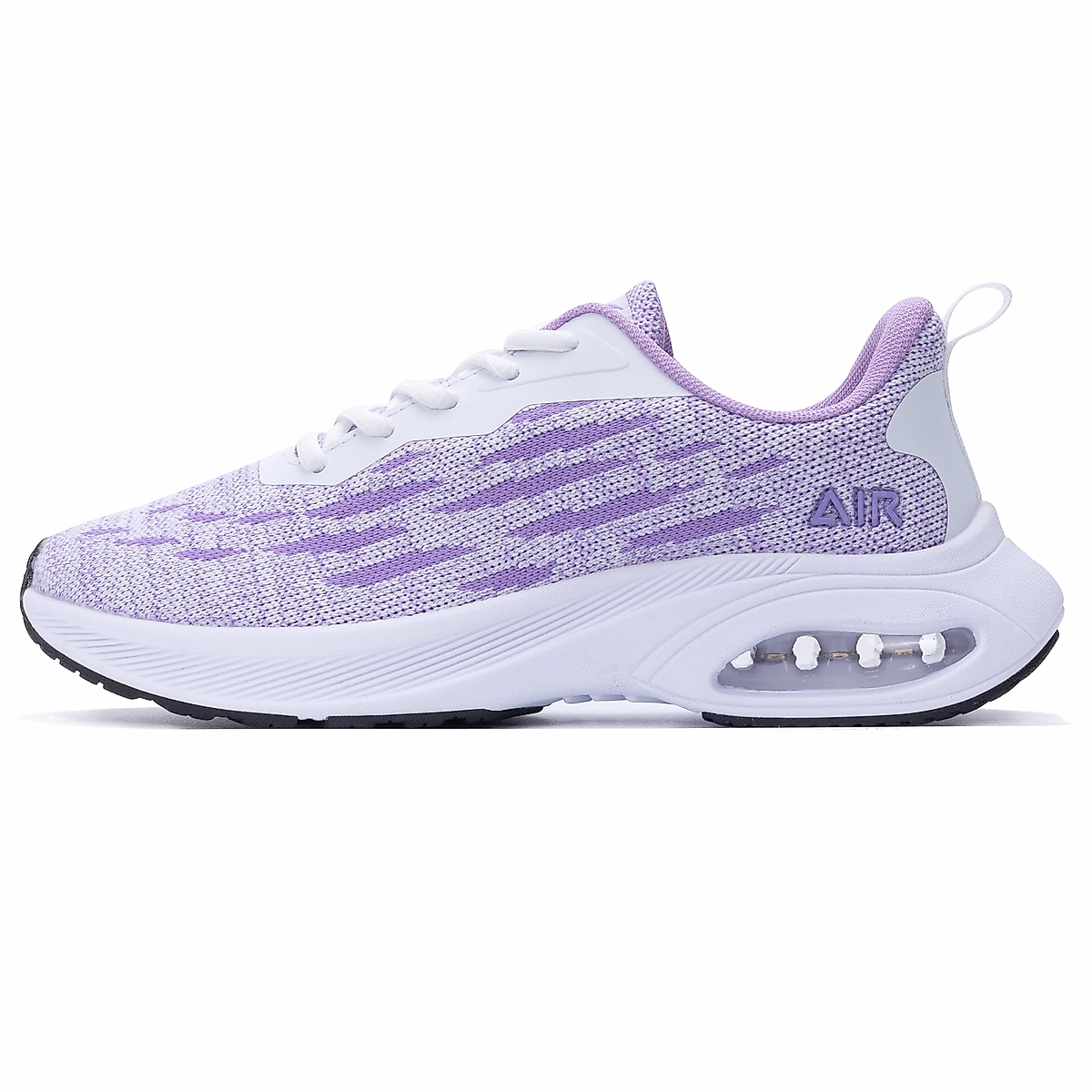 MAFEKE Women Air Running Shoes Athletic Tennis Lightweight Breathable Mesh Sneakers for Walking Jogging Workout Travel Non Slip Footwear WhitePurple Size 10.5