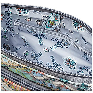 Vera Bradley Women's Cotton Little Hipster Crossbody Purse With RFID Protection, Citrus Paisley - Recycled Cotton, One Size