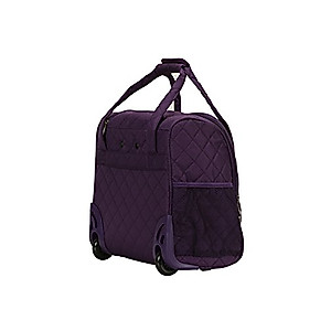Rockland Melrose Upright Wheeled Underseater Carry-On Luggage, Purple, 15-Inch