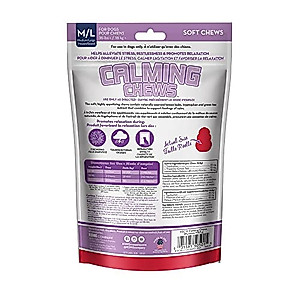 KONG - Calming Chews 28 Pieces - Natural Soft and Chewy Dog Calming Treats for Anxiety, Stress & Separation, Fireworks and Thunderstorms Aid & Relief - for Medium/Large Dogs Greater Than 36 lbs