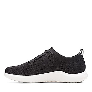 Clarks Women's Nova Glint Sneaker, Black Knit, 7