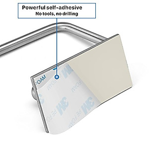 Flexzion Stainless Steel Self Adhesive Toilet Paper Holder Stand - Dispenser Tissue Roll Hanger Towel Storage Wall Mount Rustproof Brushed Finished for Bathroom Kitchen Lavatory Toilet Home (1 Pack)