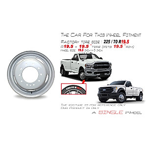 New Single 19.5" 19.5x6 10 Lug Steel Wheel for Ford F450SD F550SD 2005-2023 Super Duty Dually Gray OEM Design Replacement Rim