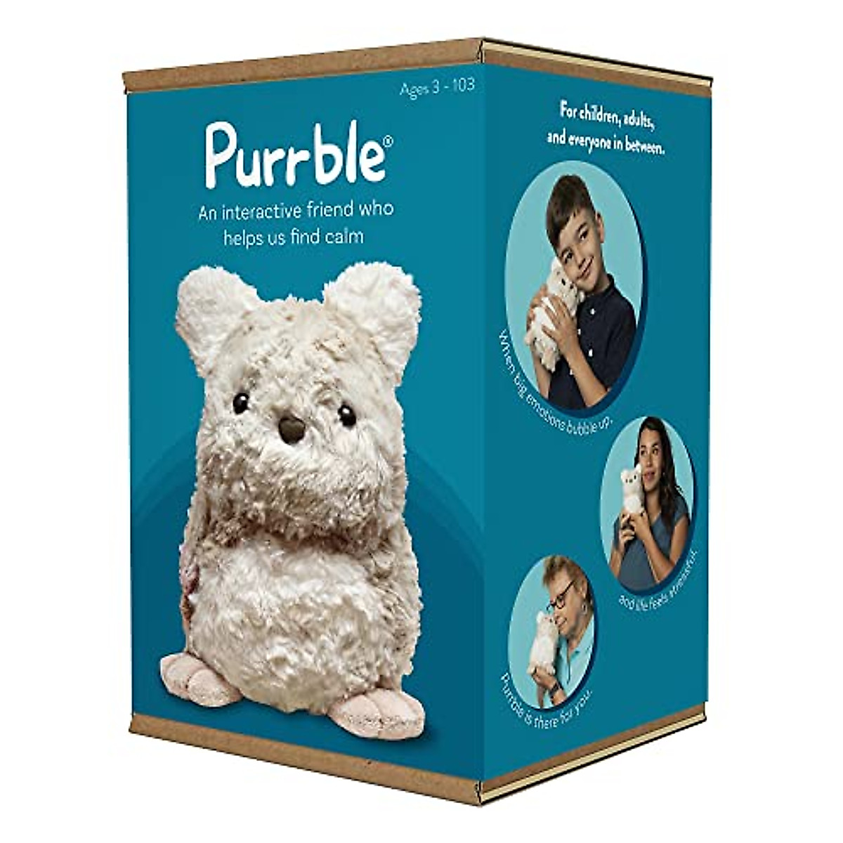 Purrble - Calming Toy Companion with Dynamic Heartbeat and Soothing Purr - Interactive Plush Companion for All Ages - Stuffed Animal Doll for Emotion Regulation - Cuddle and Pet Plushies