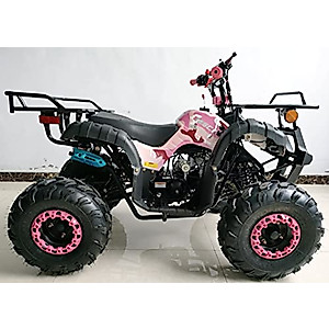 HHH 125cc Utility ATV w/Reverse Youth Adults Quad Big Tires-Pink Camo Extra Large