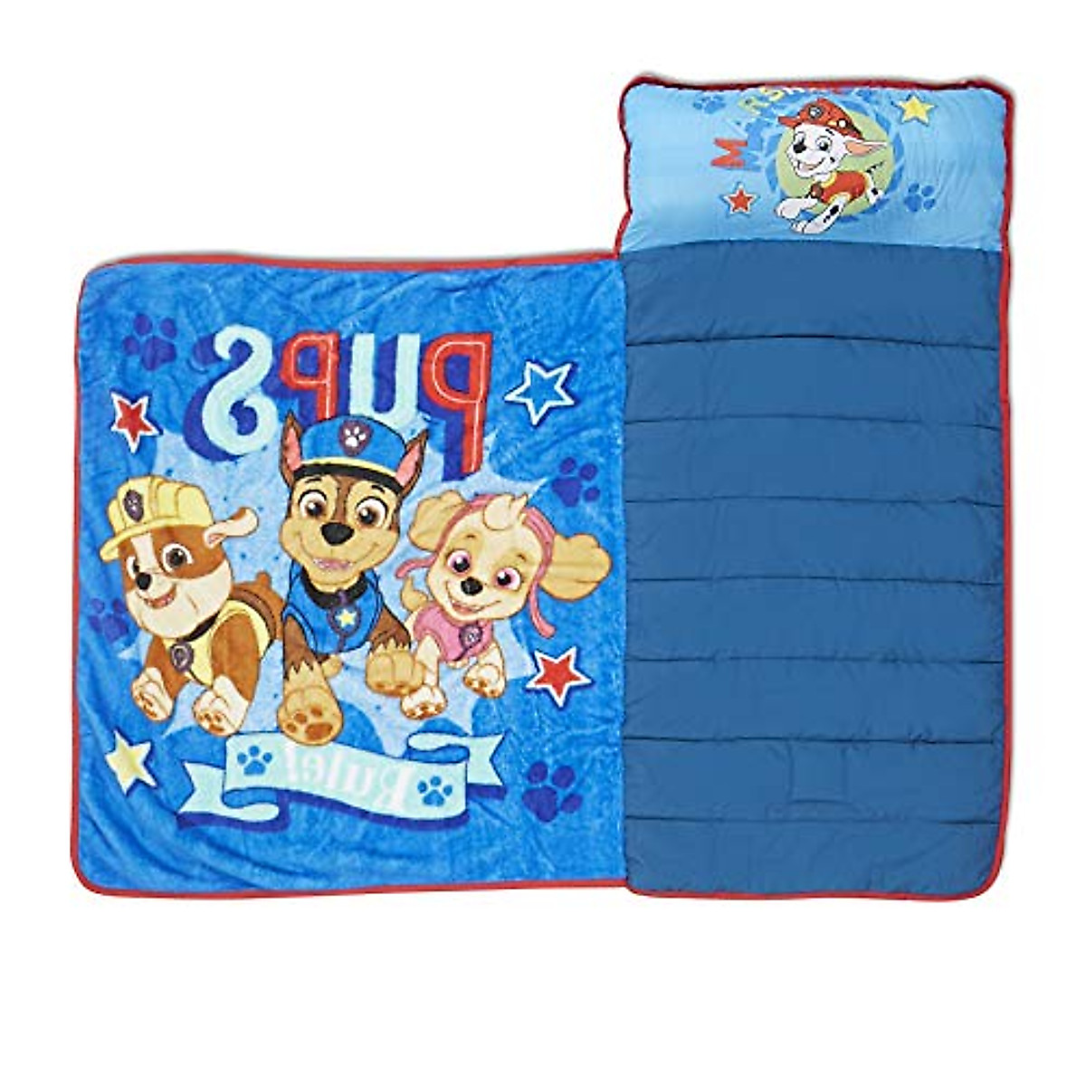 Paw Patrol We're A Team Toddler Nap-Mat Set - Includes Pillow and Fleece Blanket – Great for Girls or Boys Napping During Daycare or Preschool - Fits Toddlers