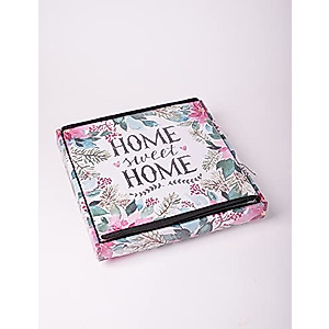 HONCOEN Folding Ottoman Footrest Keepsake Box Modern Decor Gifts Home Statue Sculpture Leather Footstool Arts Crafts 13x13inch